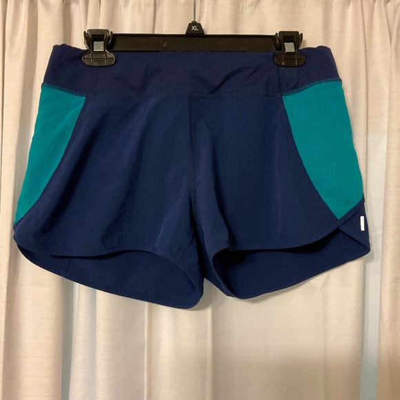 Lucy | Shorts | Lucy Athletic Shorts M Blue Teal Color Block Elastic ...